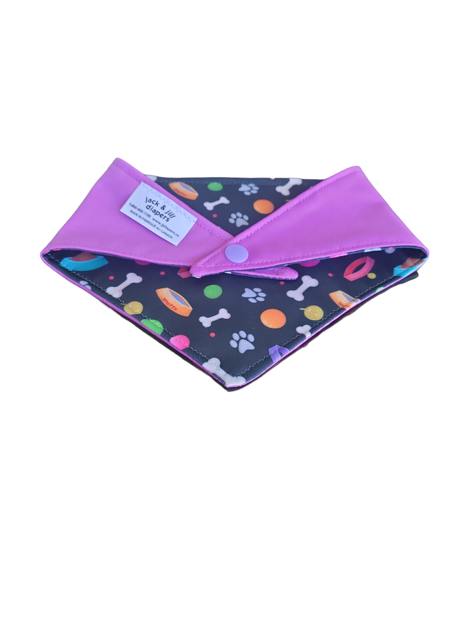Dog Bandana Snap On Playful Dog Print